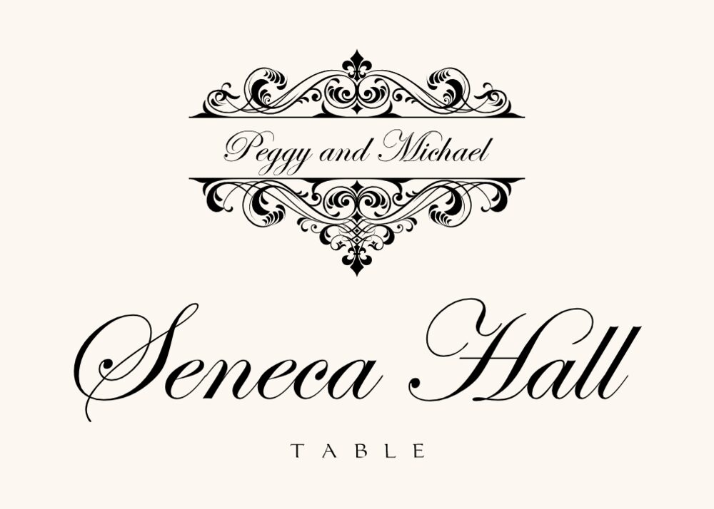 Fancy Brandy Vintage Monogram And Flourish Wedding Table Name Cards Fancy Brandy Vintage Monogram And Flourish Wedding Table Name Cards
